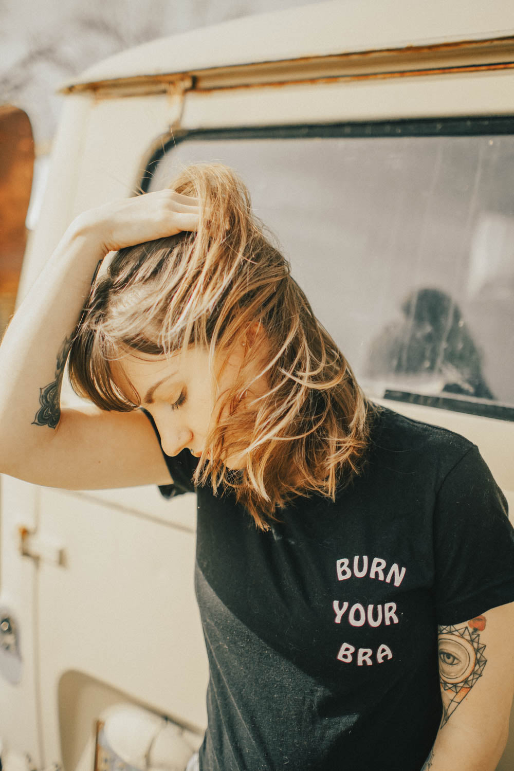 Burn Your Bra Shirt - Women's Crewneck T-Shirt | The Bee & The Fox